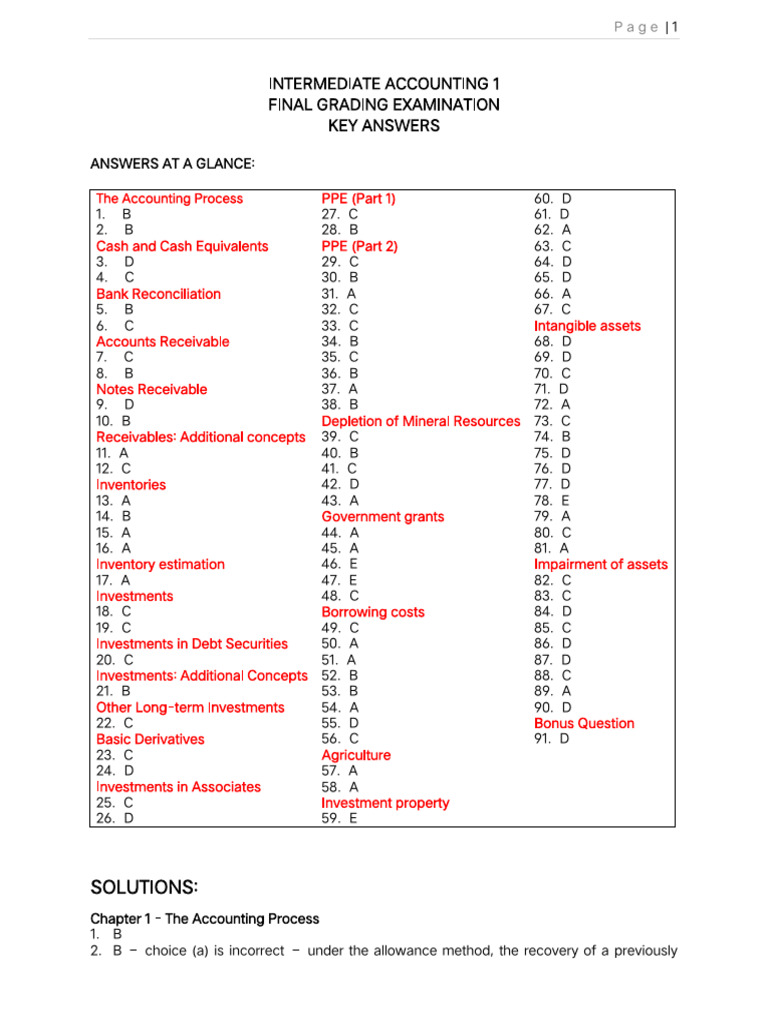 KEY-ANSWERS_FINAL-EXAM_IA-1_2020-EDITION-1 | PDF | Depreciation | Expense