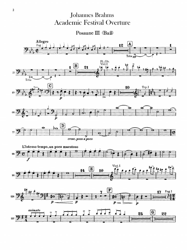 20 - Brahms - Academic Festival Overture - tbn3 | PDF
