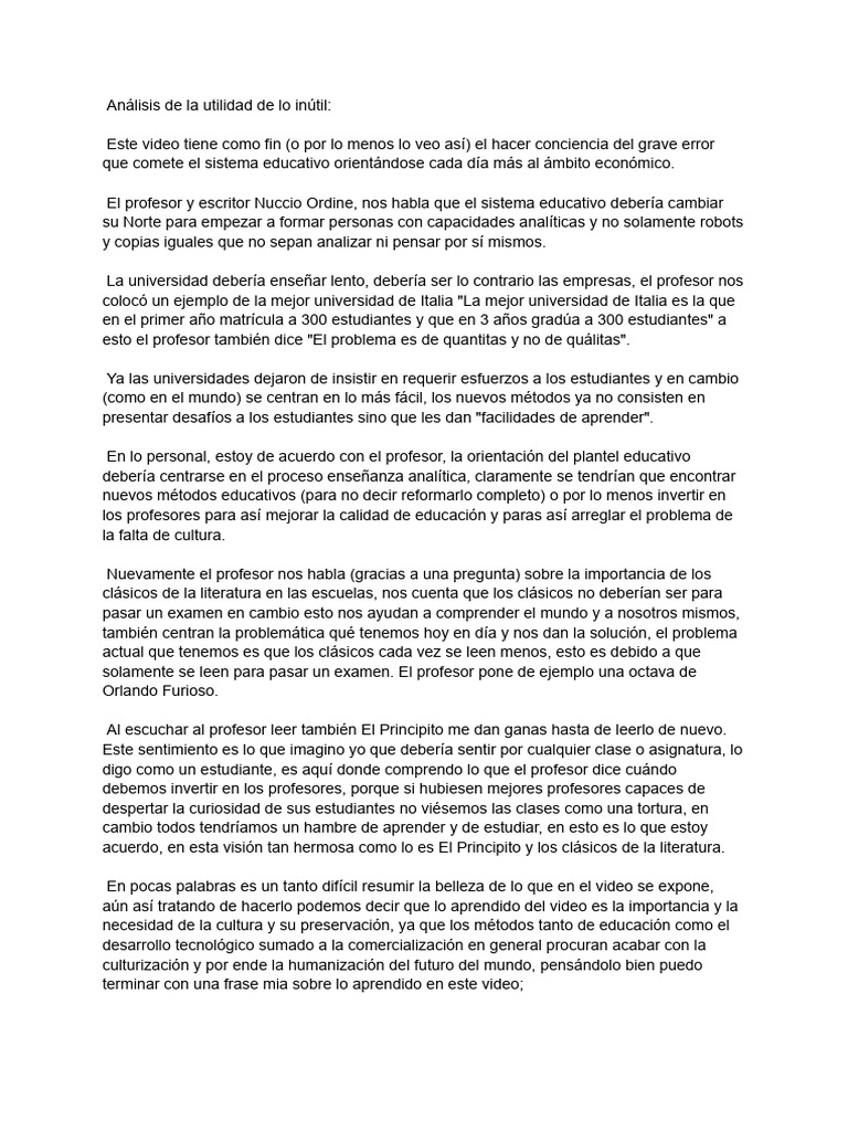 La utilidad de lo inútil en educación | PDF | Maestros