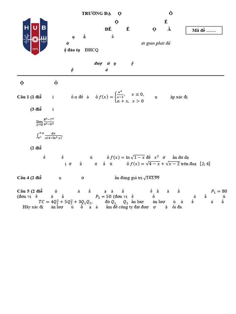Đề thi TCC2 thi C1_10-1-2023 | PDF