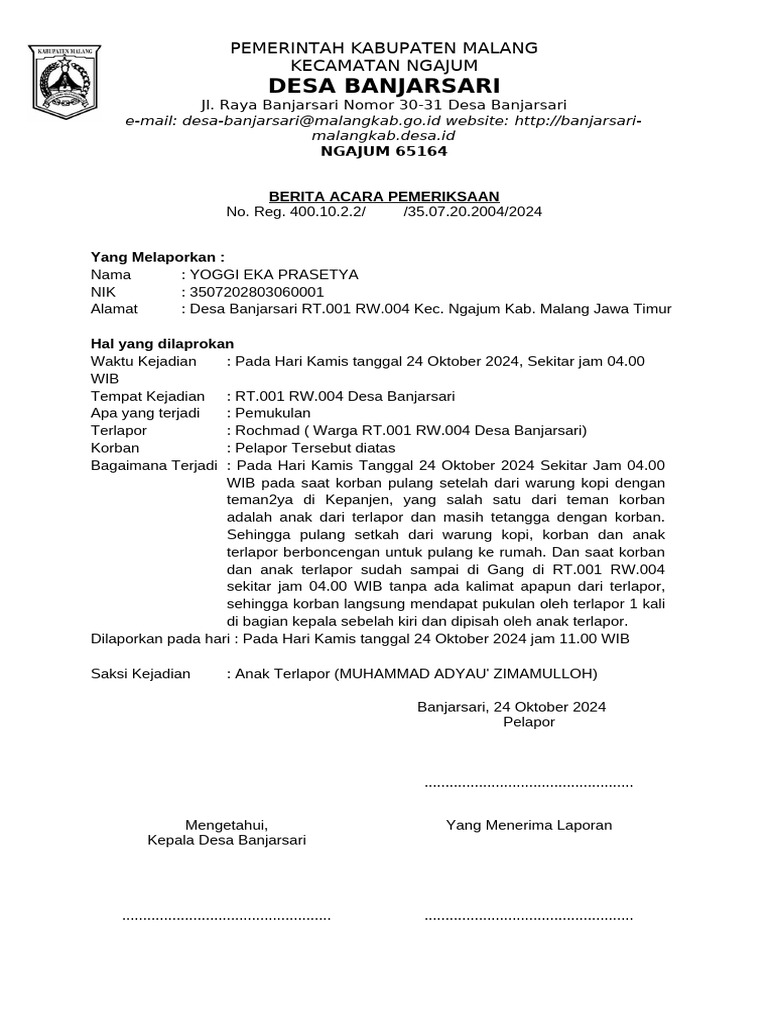 Format Laporan Warga | PDF