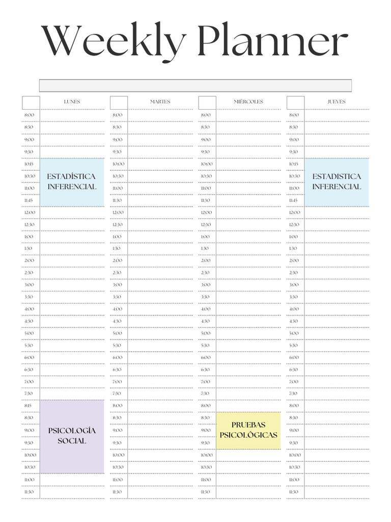 Weekly Schedule Planner | PDF