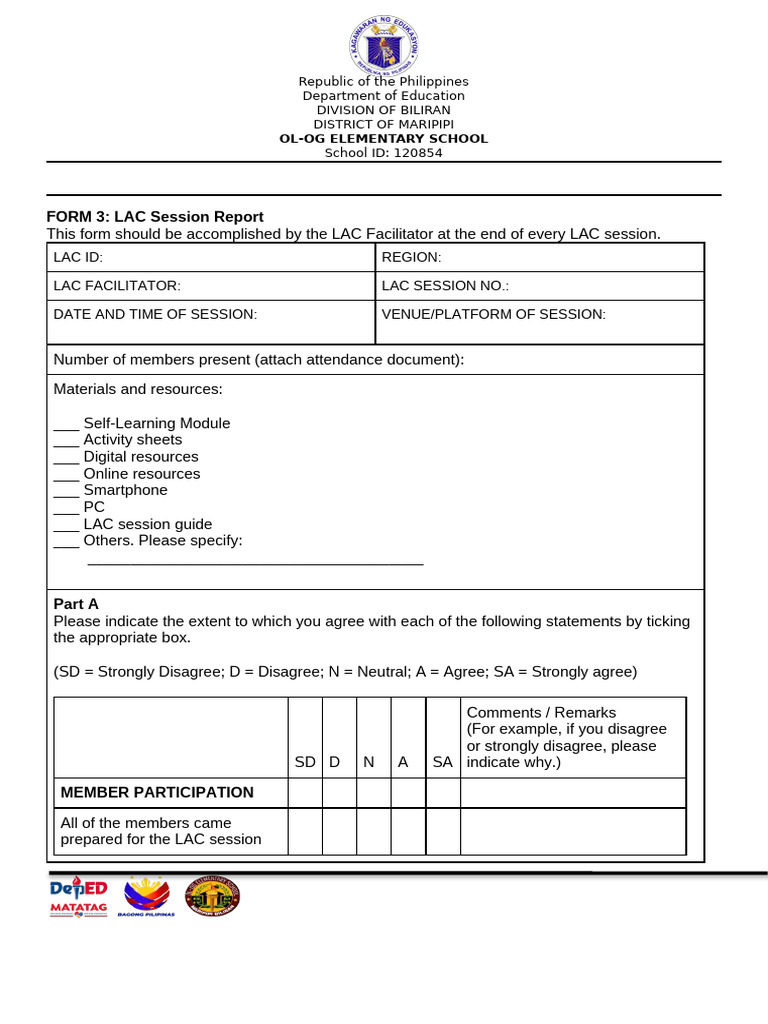 LAC Session Report Guide | PDF | Teachers | Learning