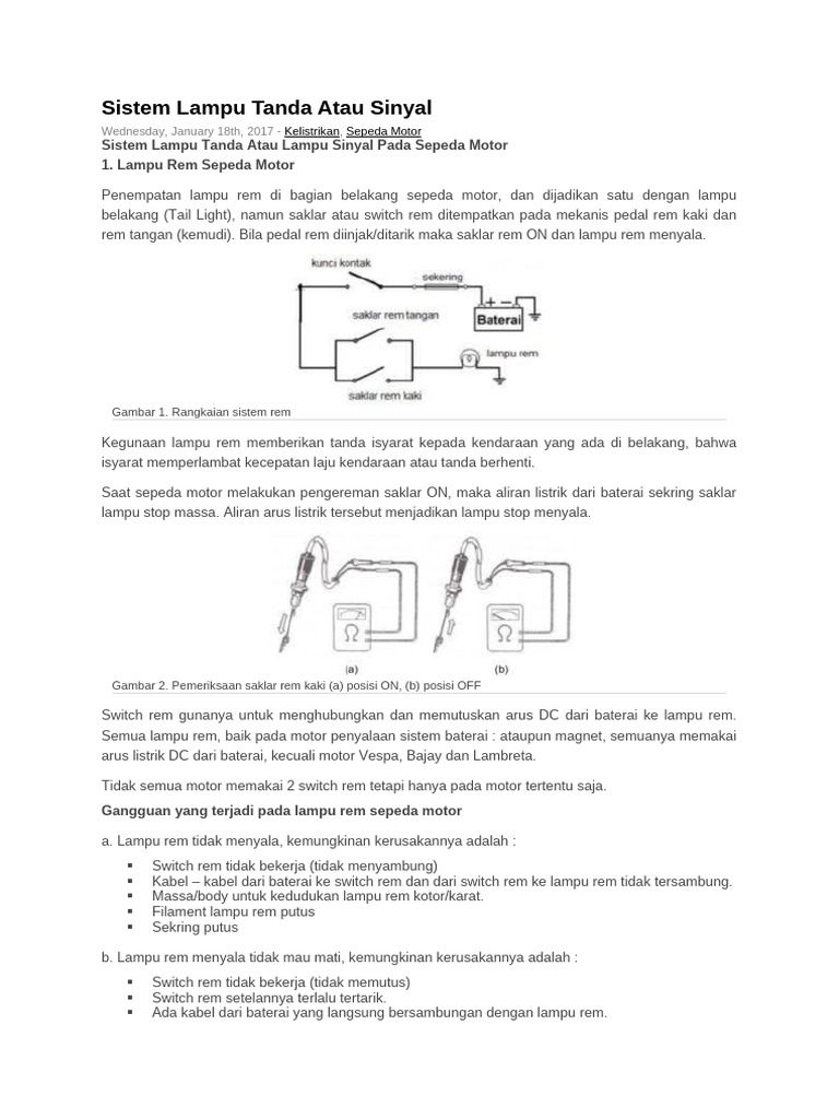 Sistem Lampu Tanda Atau Sinyal | PDF