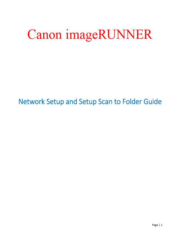 Setup Scan to Folder Canon ImageRUNNER | PDF