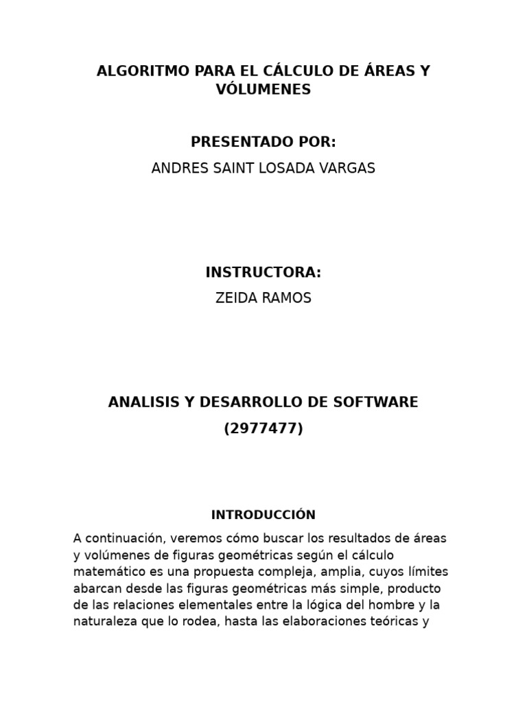 ALGORITMO | PDF | Volumen | Geometría