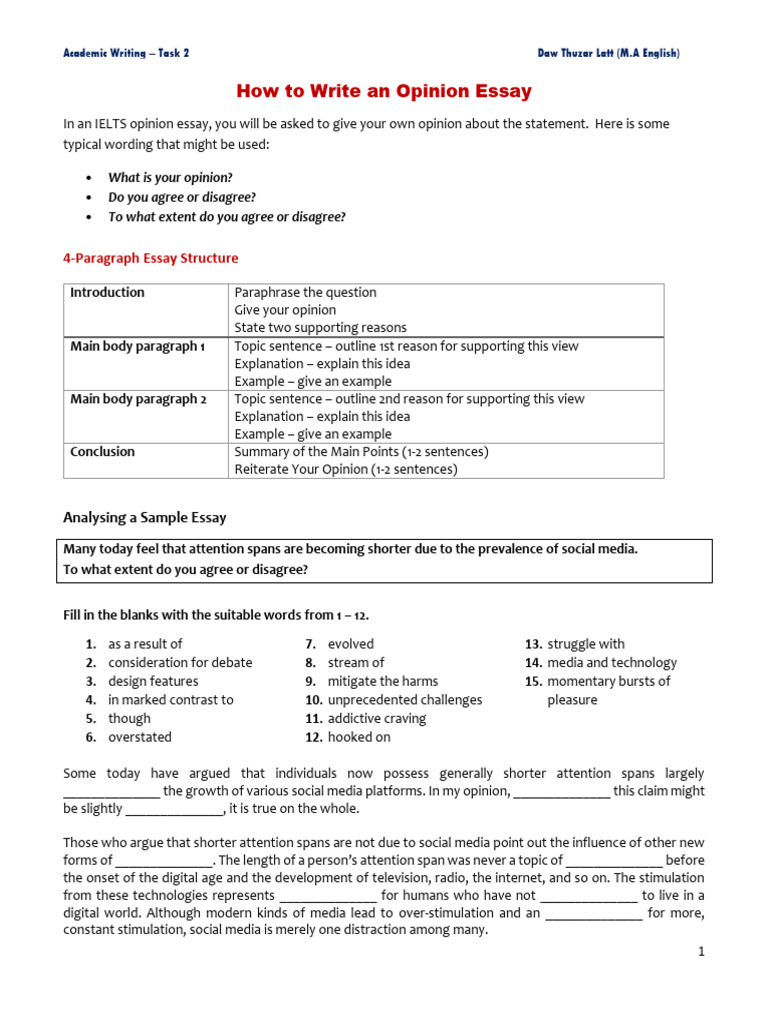 Task - 2 Opinion Essay (Shorter Attention Span Graffiti) | PDF ...