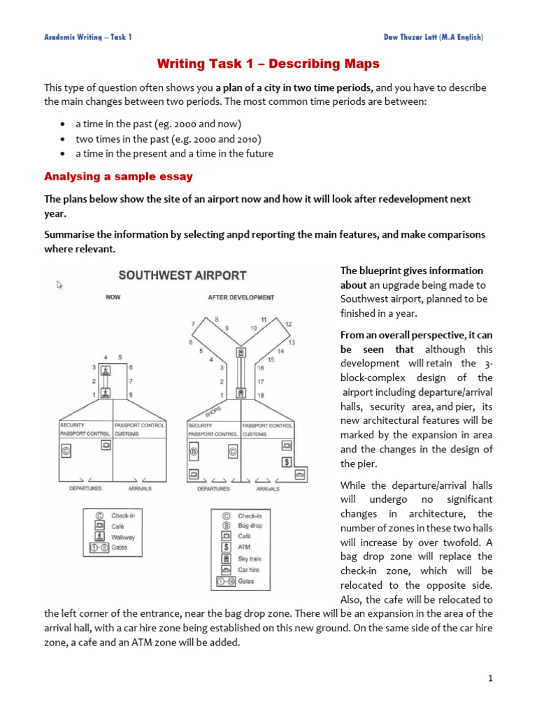 Writing Task 1 - Maps (Airport + Norbitan) | PDF | Buildings And Structures