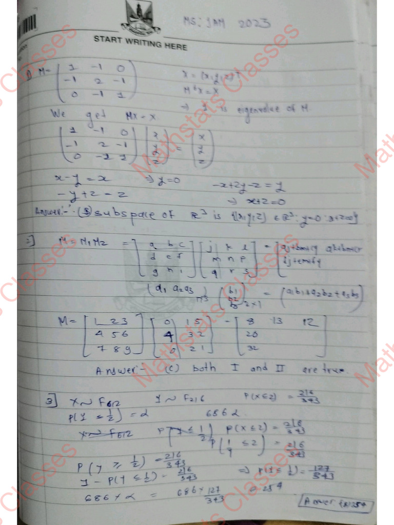 2023 JAM MS Solutions | PDF