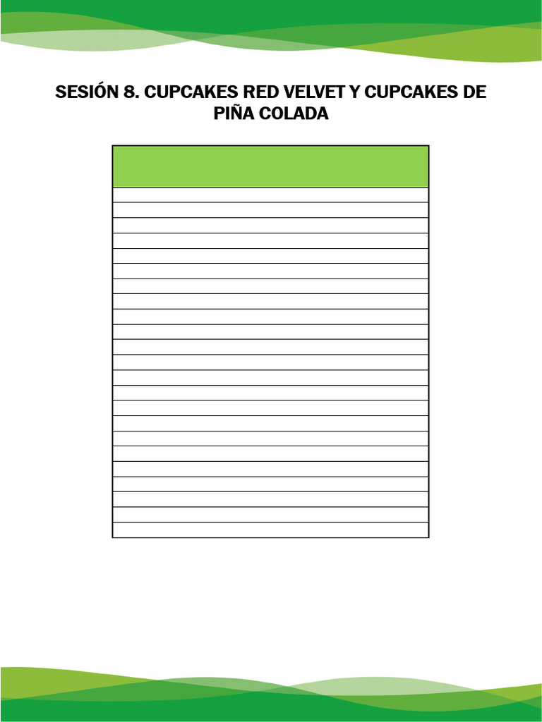 Recetas de Cupcakes: Red Velvet y Piña Colada | PDF