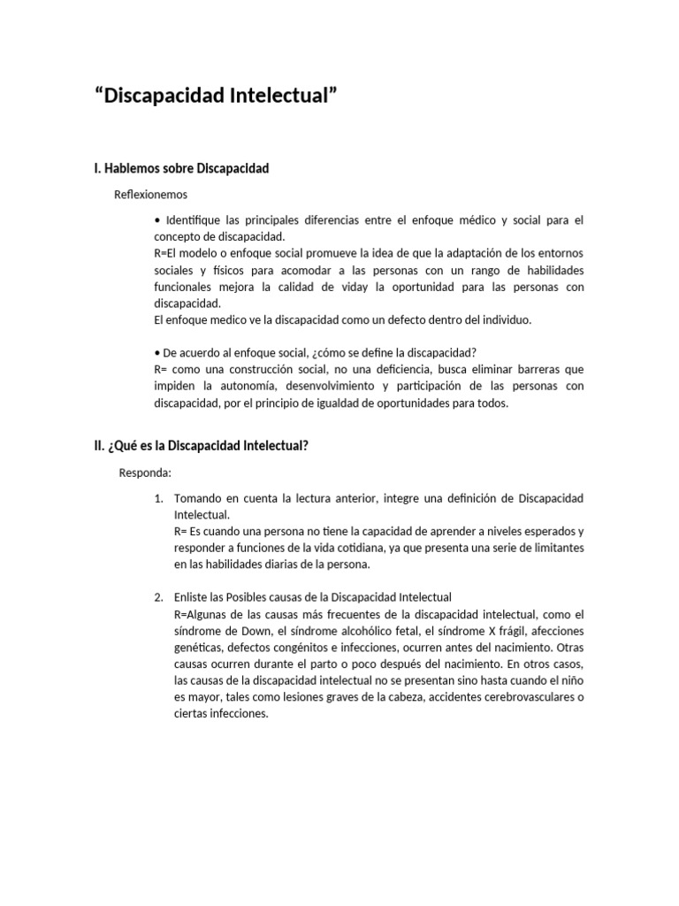 Discapacidad Intelectual | PDF | Discapacidad intelectual | Invalidez