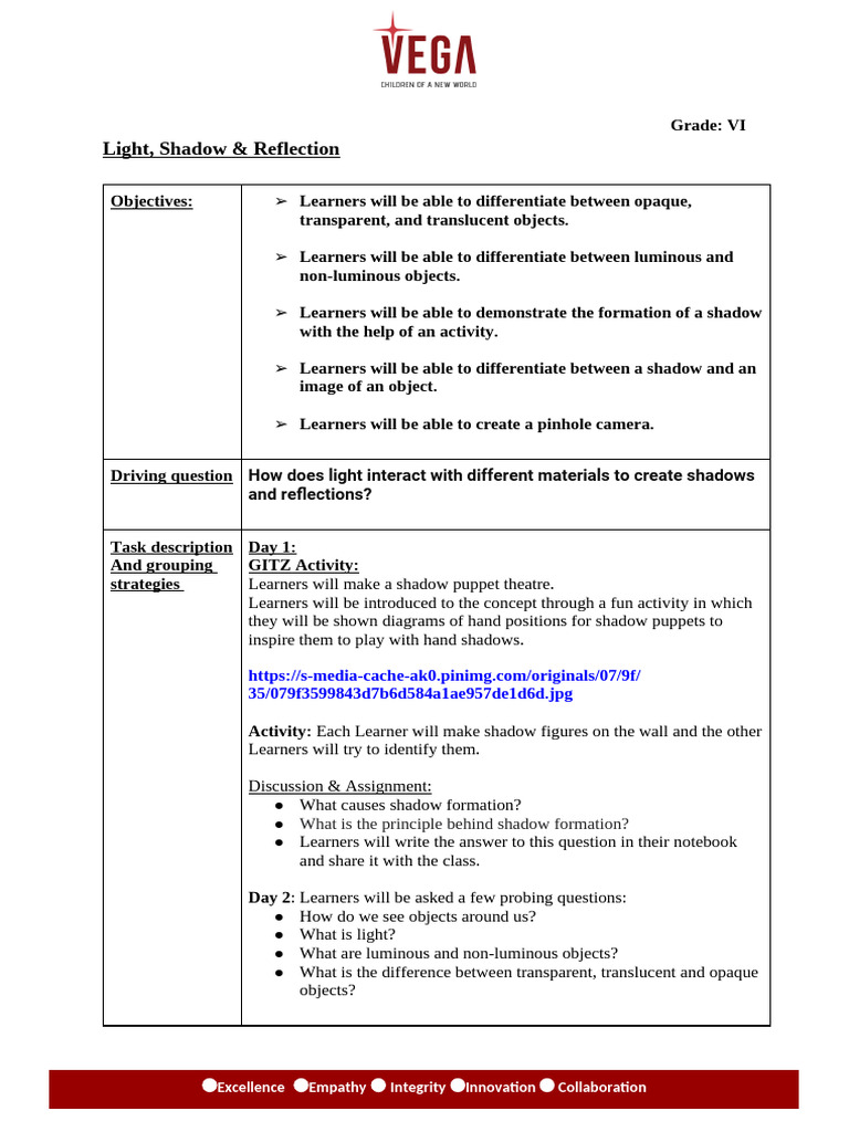G6 - Light, Shadow & Reflection | PDF | Camera | Shadow