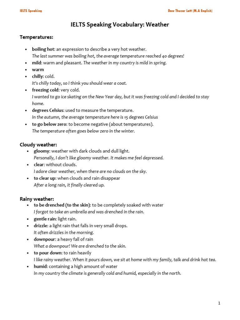 Speaking - Weather | PDF | Hail | Rain