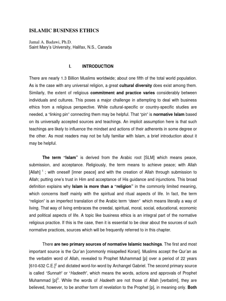 Islamic Business Ethics Guide | PDF | Tawhid | God In Islam