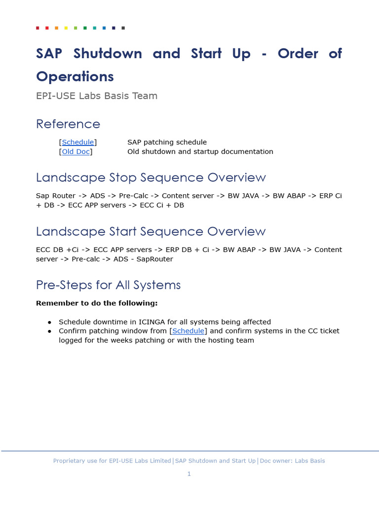 SAP Shutdown and Start Up - Order of Operations | PDF | Replication (Computing) | Computing