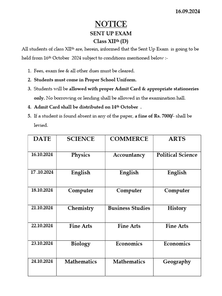 Sent Up Exam (D) - 2024 | PDF