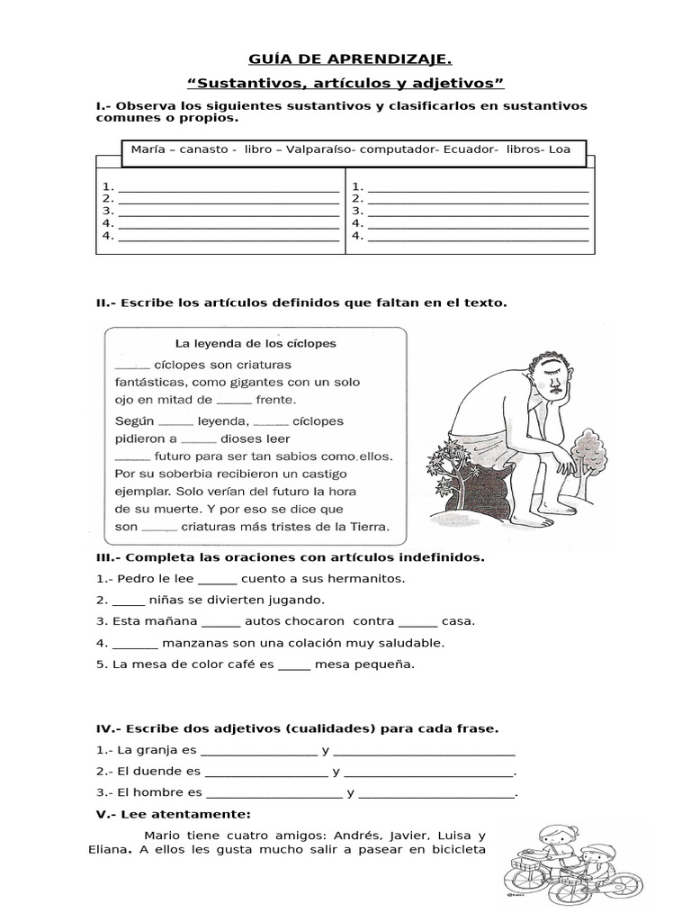 213417175-Guia-Nº3-sustantivos-articulos-y-adjetivos 3 | PDF ...