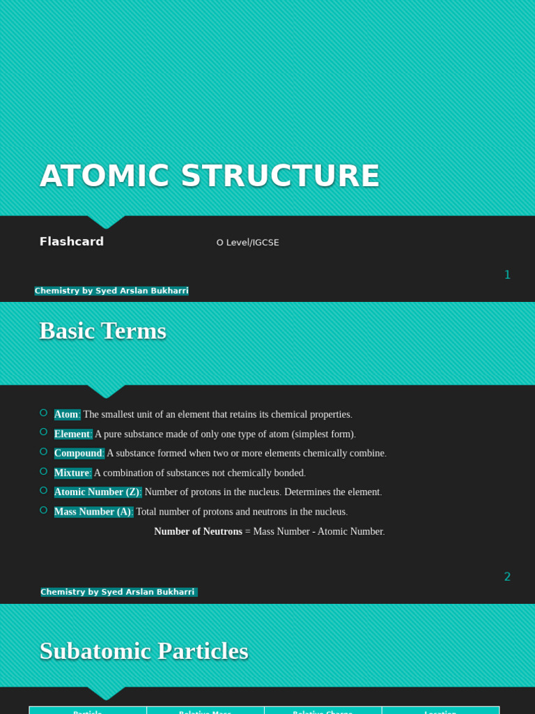 Atomic Structure | PDF | Atoms | Atomic Nucleus