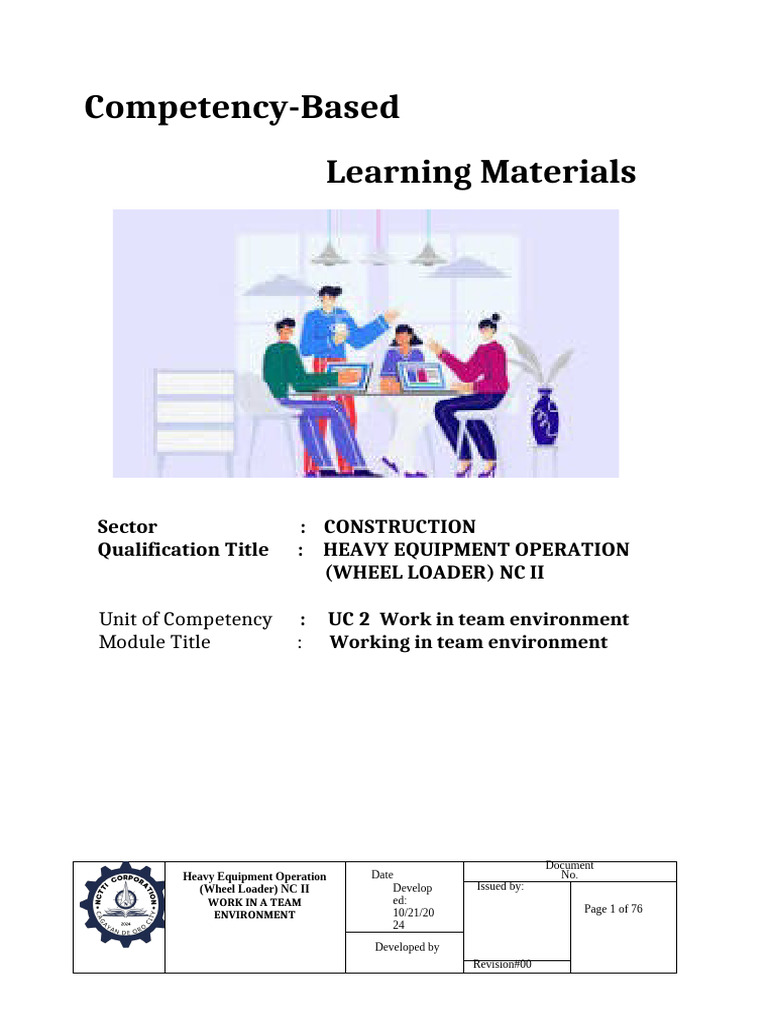 CBLM Working in Team Environment | PDF | Leadership | Learning