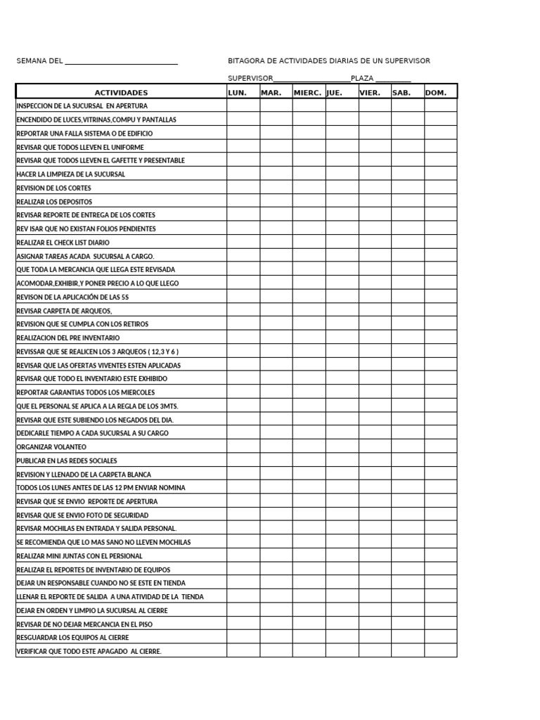6.-BITACORA DE ACTIVIDADES DIARIAS (1) | PDF
