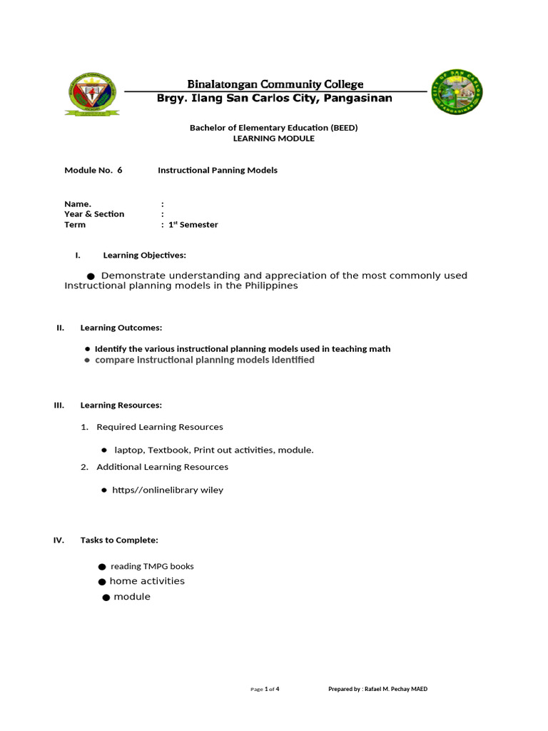 MODULE 6 | PDF | Learning | Teachers