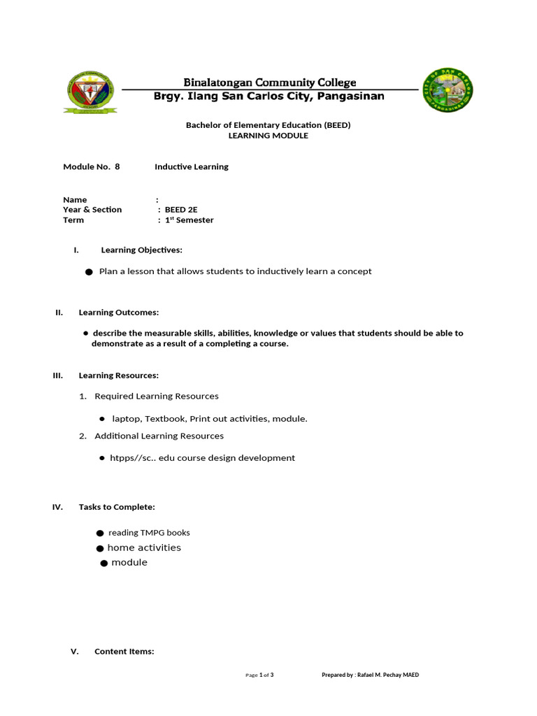 MODULE 8 | PDF | Learning | Curriculum