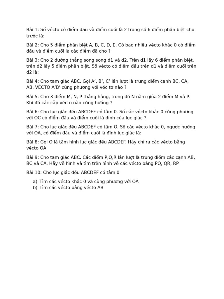 Lí thuyết VÉC TƠ | PDF