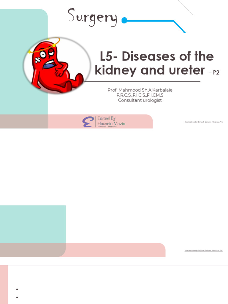 L5 - Diseases of The Kidney and Ureter - P2 | PDF | Urinary Tract Infection | Medical Specialties