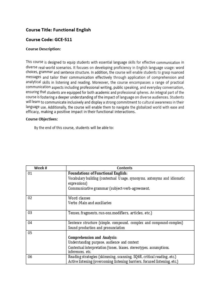 Essential Skills in Functional English | PDF | English Language ...