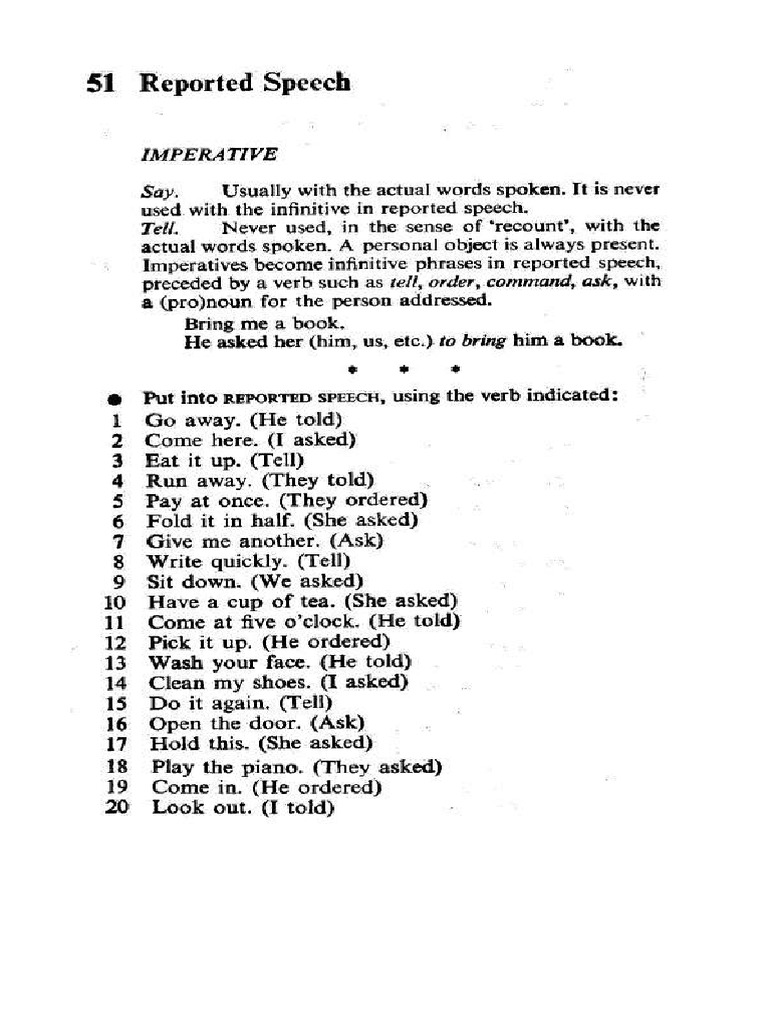 3_REPORTED_SPEECH_EXERCISES | PDF