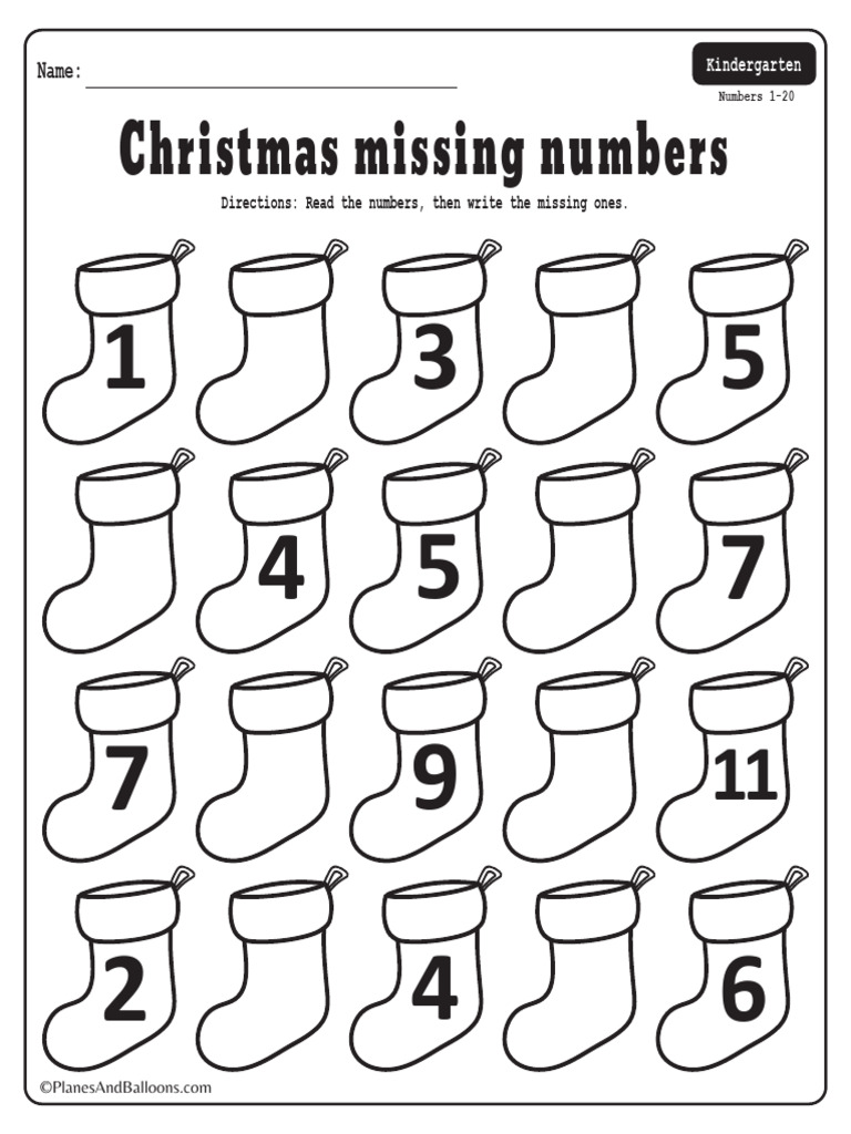 Kindergarten Christmas Number Activity | PDF