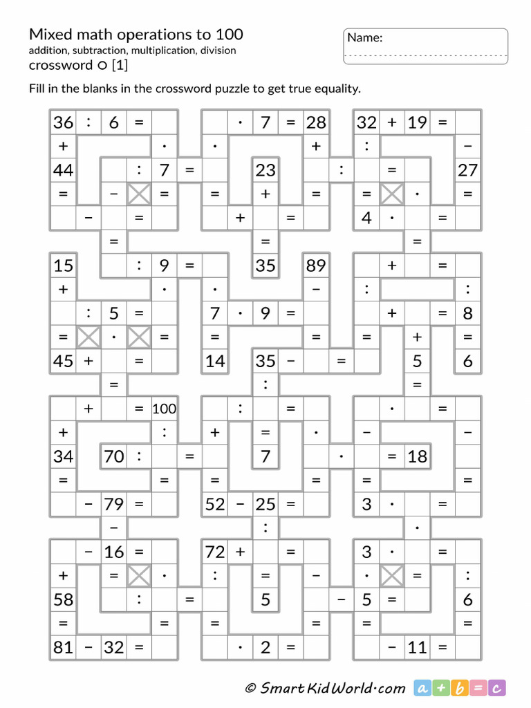 maths-mixed-math-operations-asmd-100-crossword-s1-001a-w | PDF