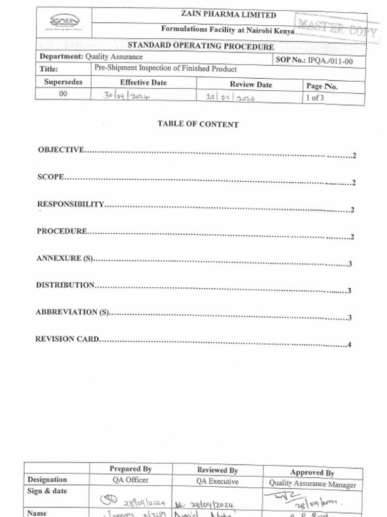 Pre-Shipment Inspection Sop | PDF