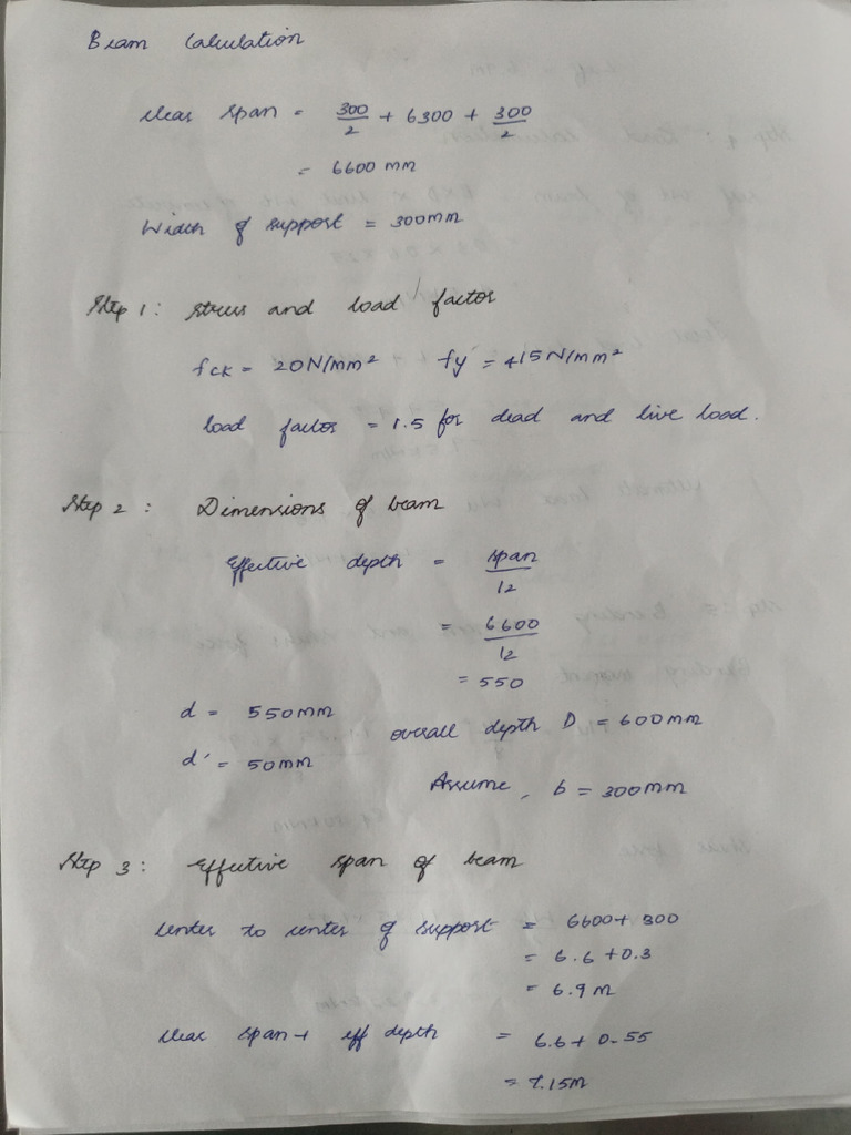 Beam Calculation Singly Reinforcement | PDF