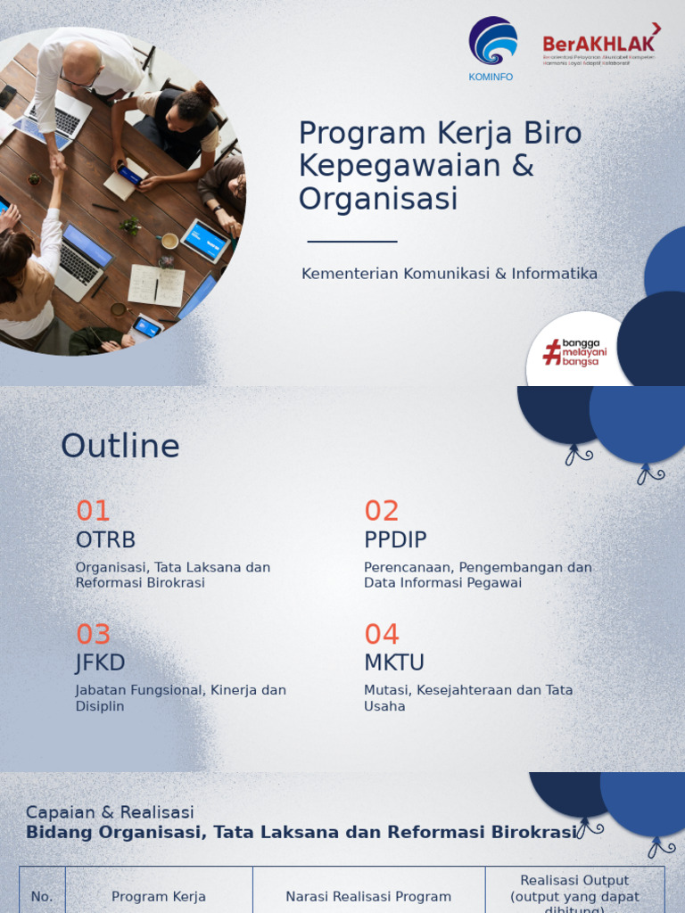 Template Program Kerja Biro Kepegawaian & Organisasi 2023 - New | PDF