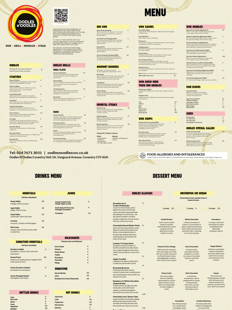 Oodles Cov A3 Menu v2 1 | PDF | Sauce | Foods