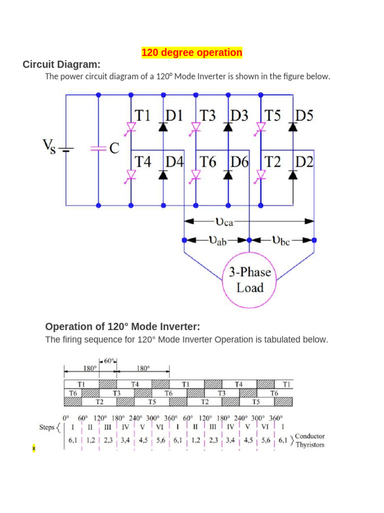 120° Mode Operation of 3-Phase Inverter | PDF | Power Inverter | Voltage