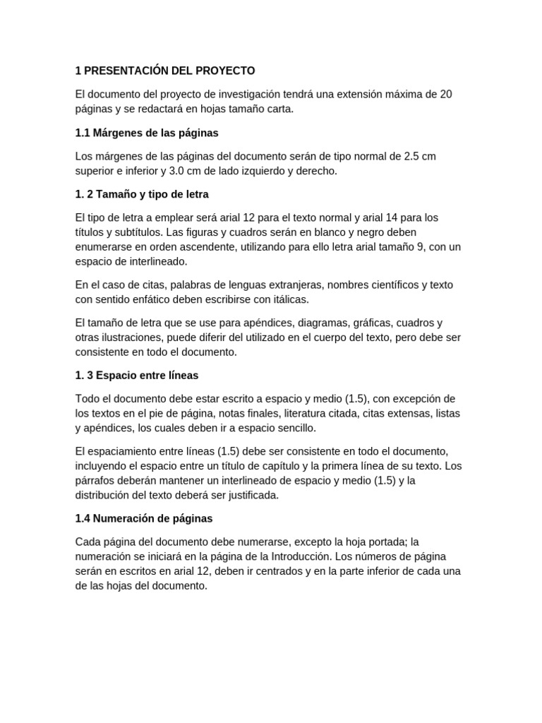 Guía de Formato para Proyectos | PDF