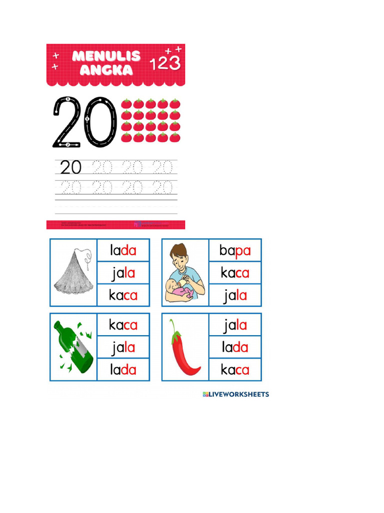 Menebalkan Angka 20 | PDF