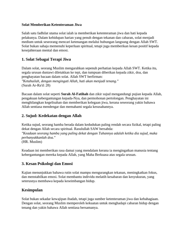 Fadhilat Solat 4 | PDF