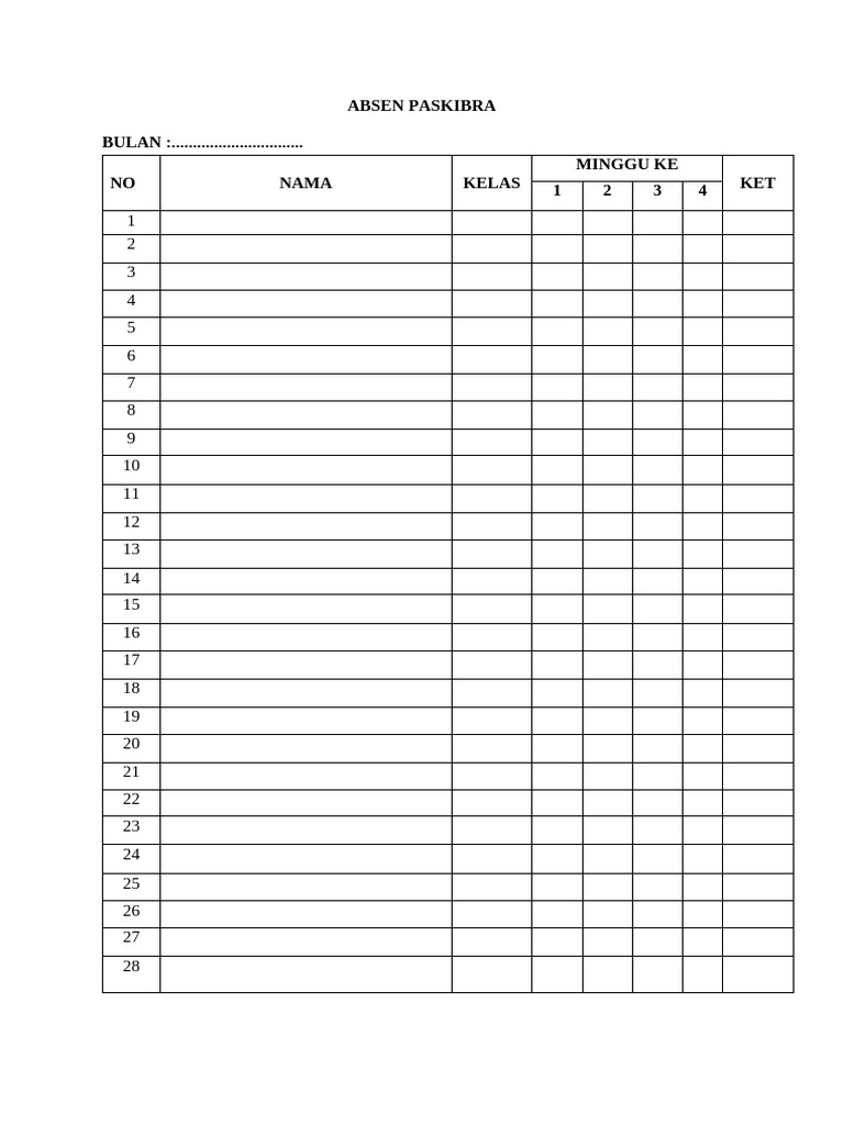 Absen Paskibra | PDF