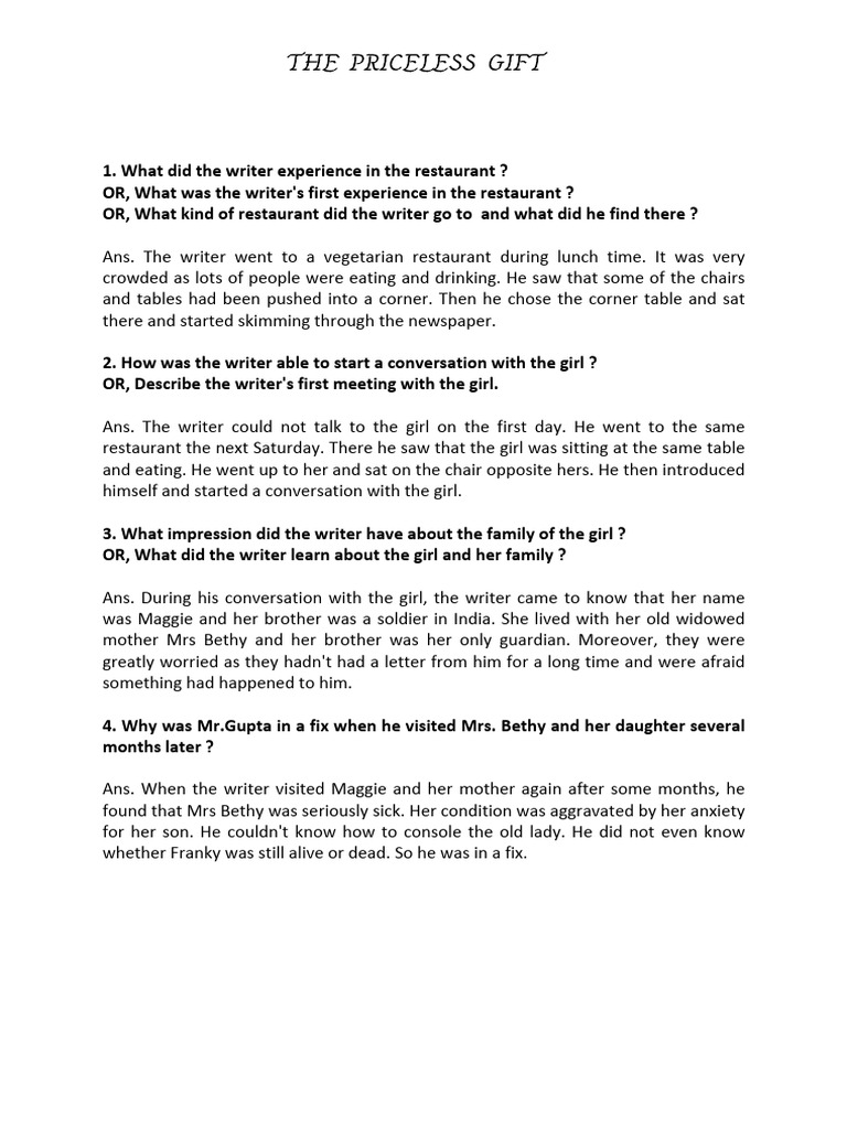 The Priceless Gift | PDF