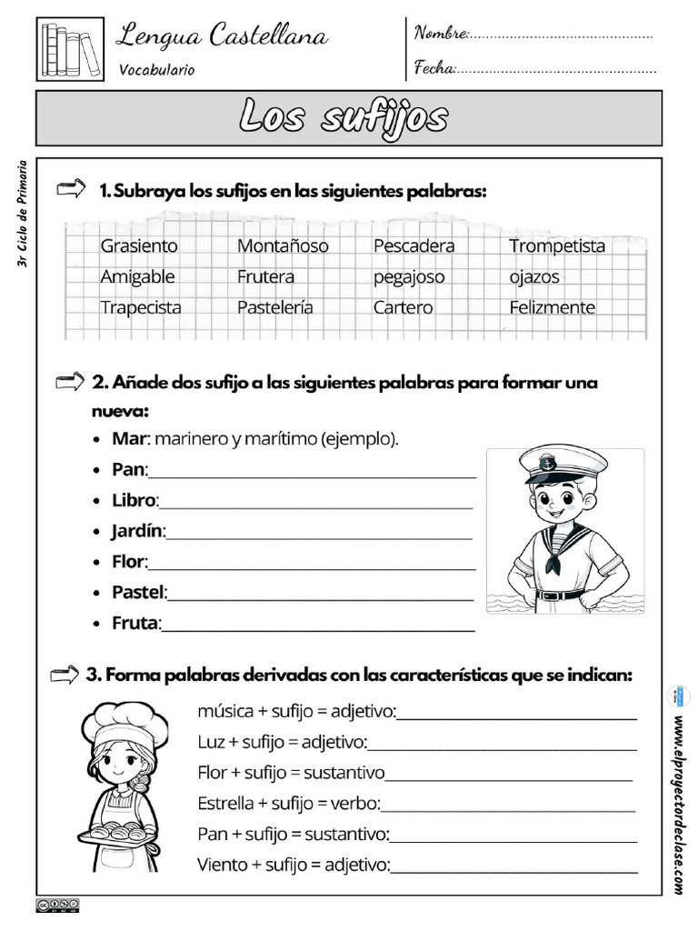 Fichas de Actividades Los Sufijos | PDF