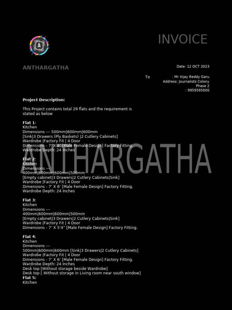 INVOICE Journalist Colony | PDF | Home | Interior Design