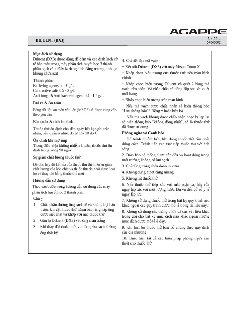 HDSD Diluent DX3 - TV | PDF
