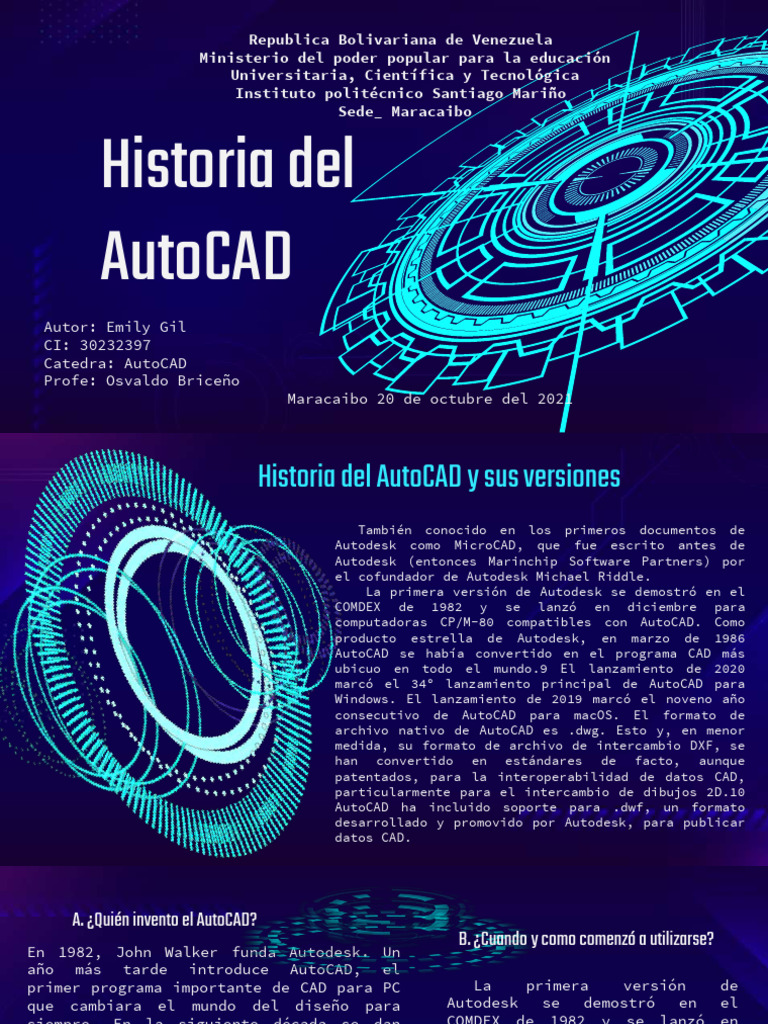 Historia de Autocad Emily Gil | PDF | Cad automático | Modelado de ...