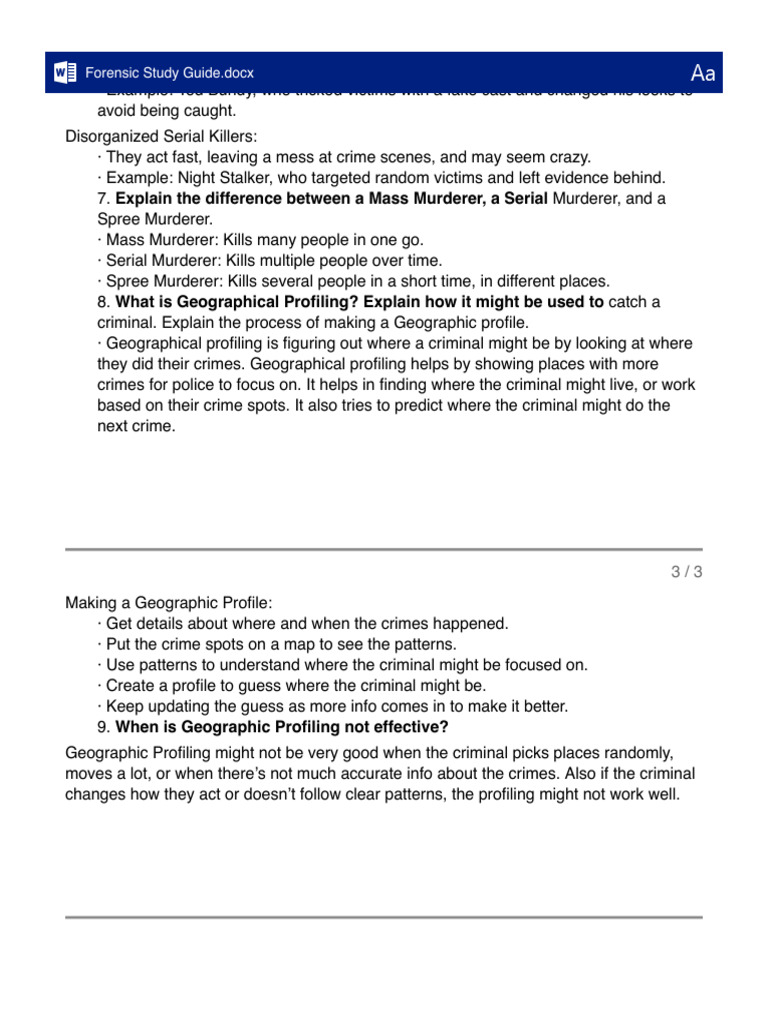 Forensic Study Guide | PDF