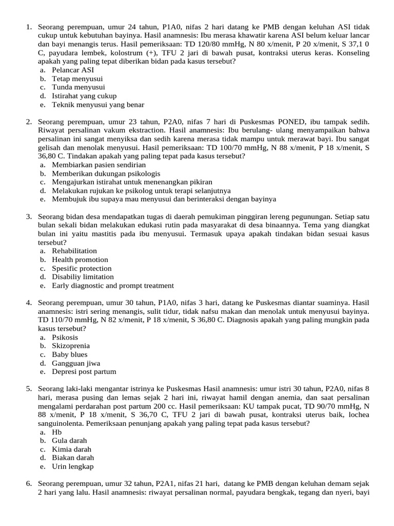 Bedah Soal Seri Nifas (Ibu Ana Rofika) 12 Ags 2022 | PDF