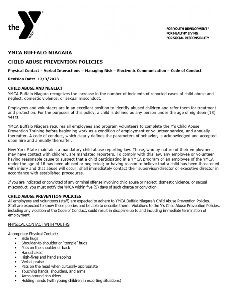 Child Abuse Prevention - Policies & Code of Conduct 1223 | PDF | Child ...