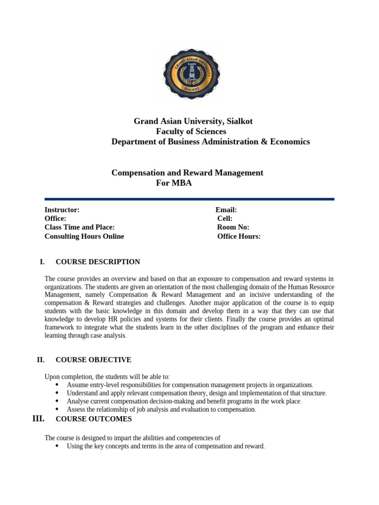 Compensation & Reward Management | PDF | Compensation And Benefits ...